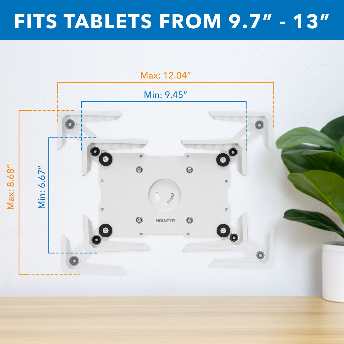 Mount-it Universal Tablet Wall Mount With Most 9.7" To 13" Tablets, White | Wayfair